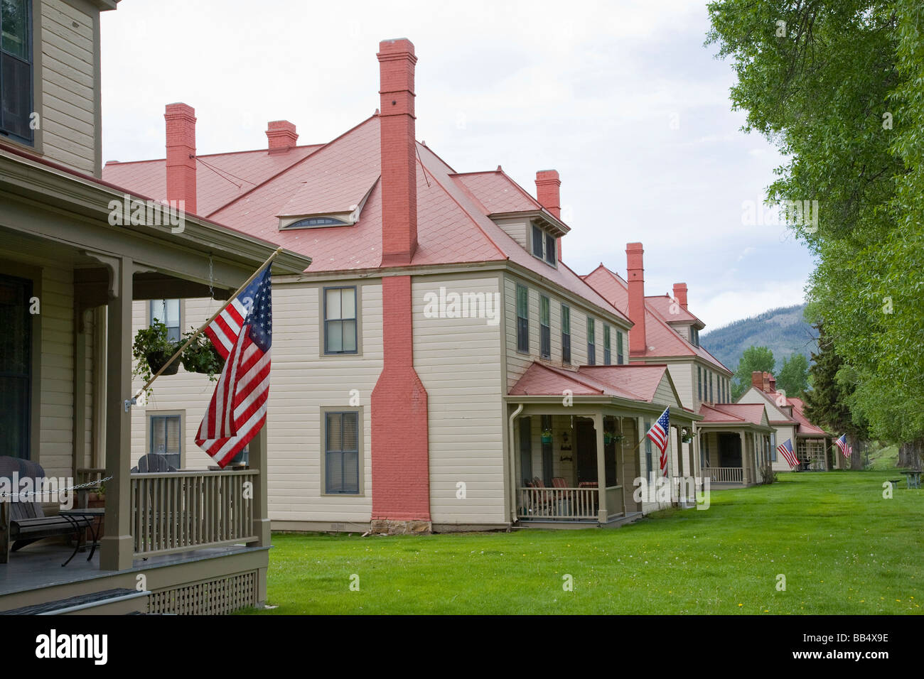 WY, Yellowstone National Park, Mammoth Hot Springs, historic Fort ...