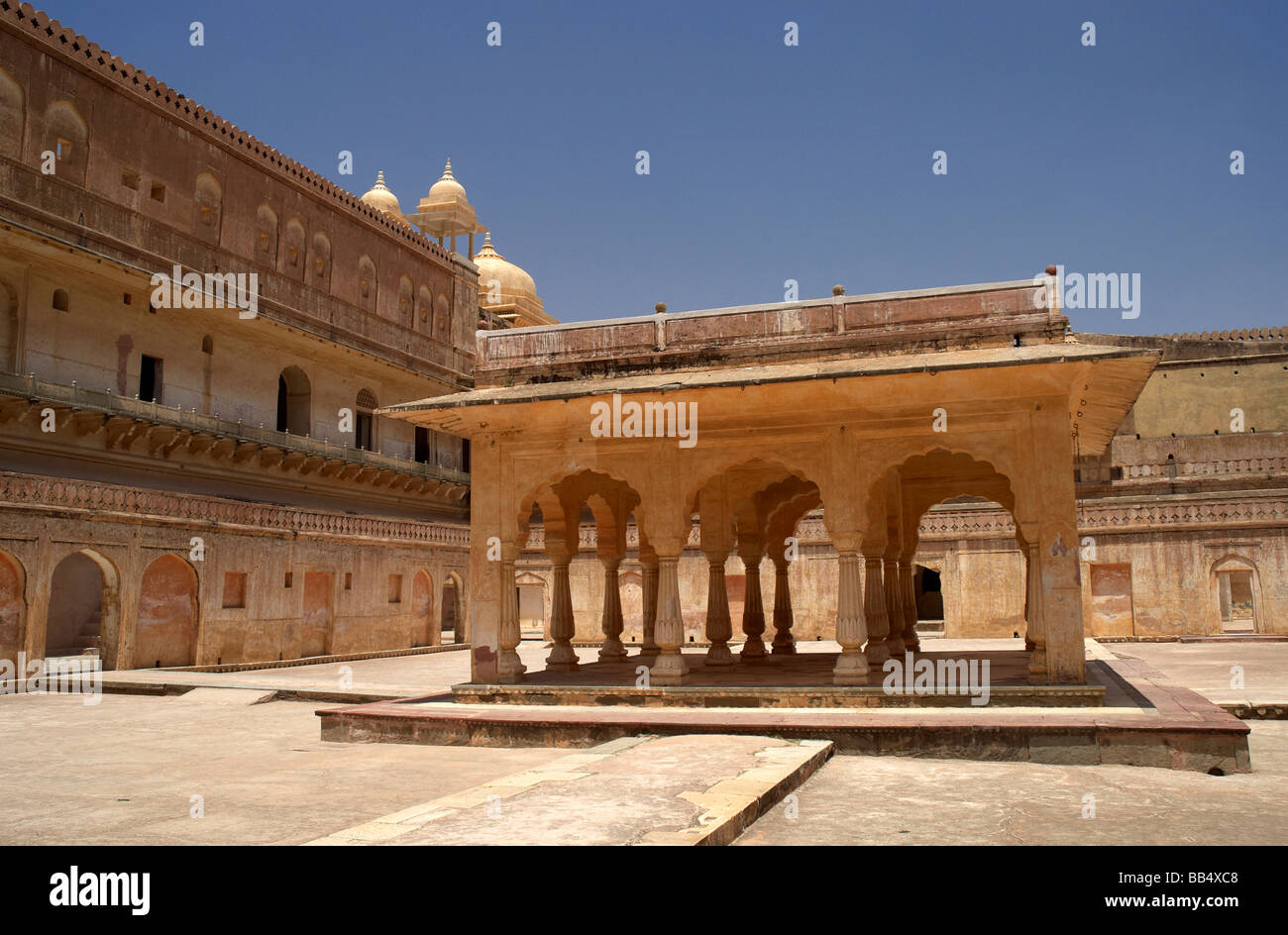 Courtyard at The Amber Fort outside Jaipur, Rajasthan in India Stock ...