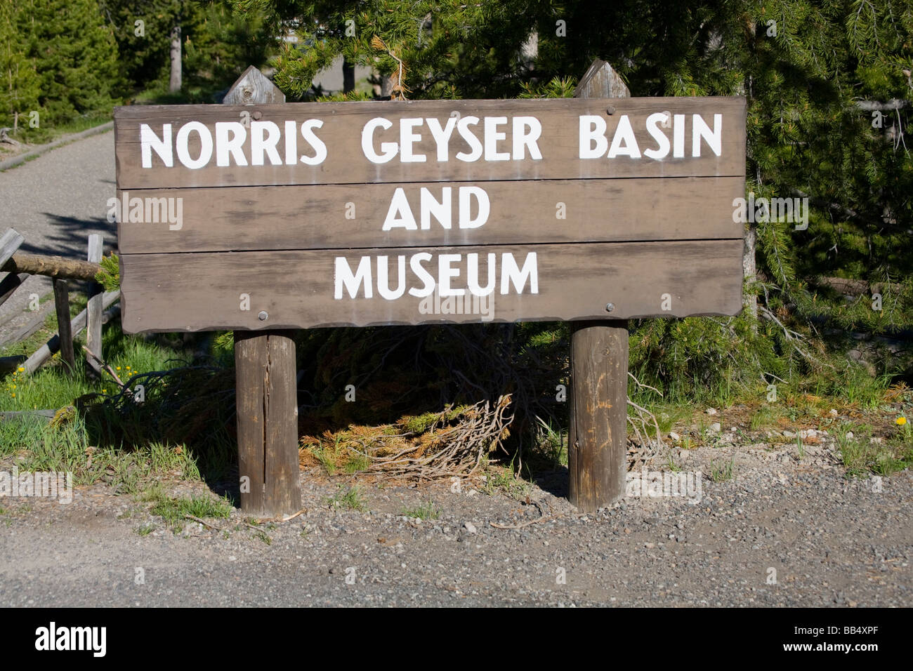 WY, Yellowstone National Park, Norris Geyser Basin sign Stock Photo - Alamy