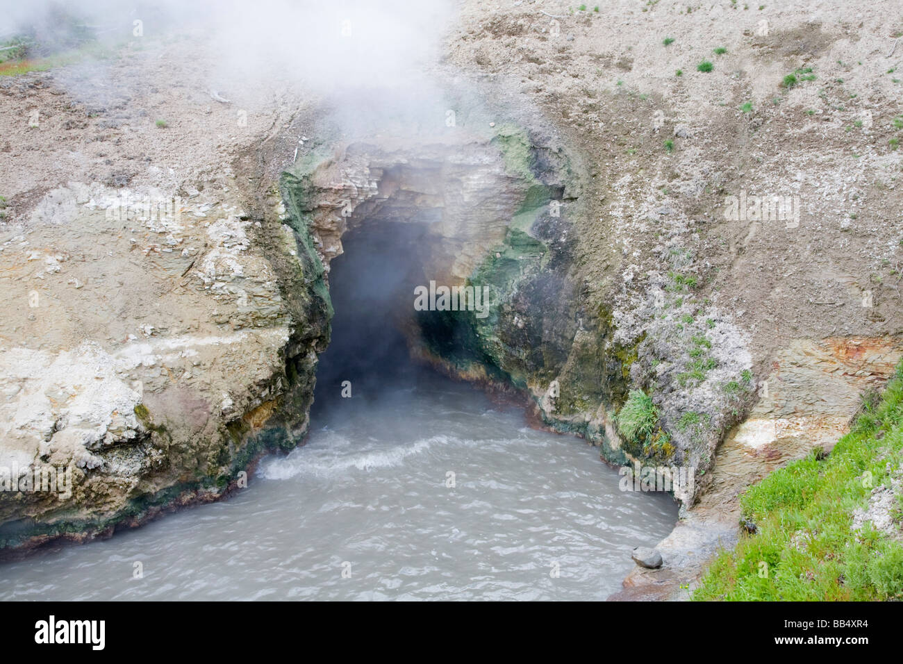 WY, Yellowstone National Park, Mud Volcano area, Dragon's Mouth Spring ...
