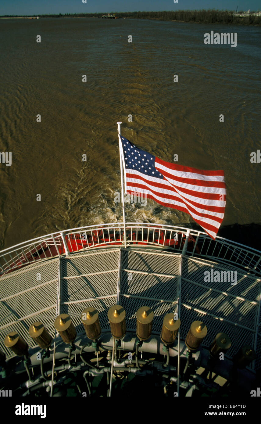 North America, USA. American Queen steamboat on the Mississippi River ...