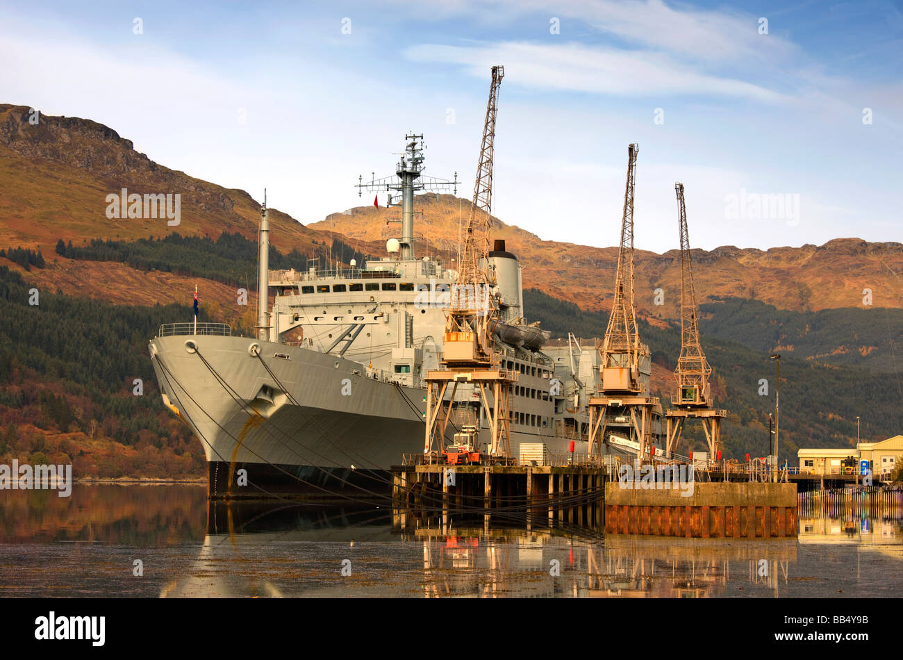Ship in harbour; Scotland, UK Stock Photo - Alamy
