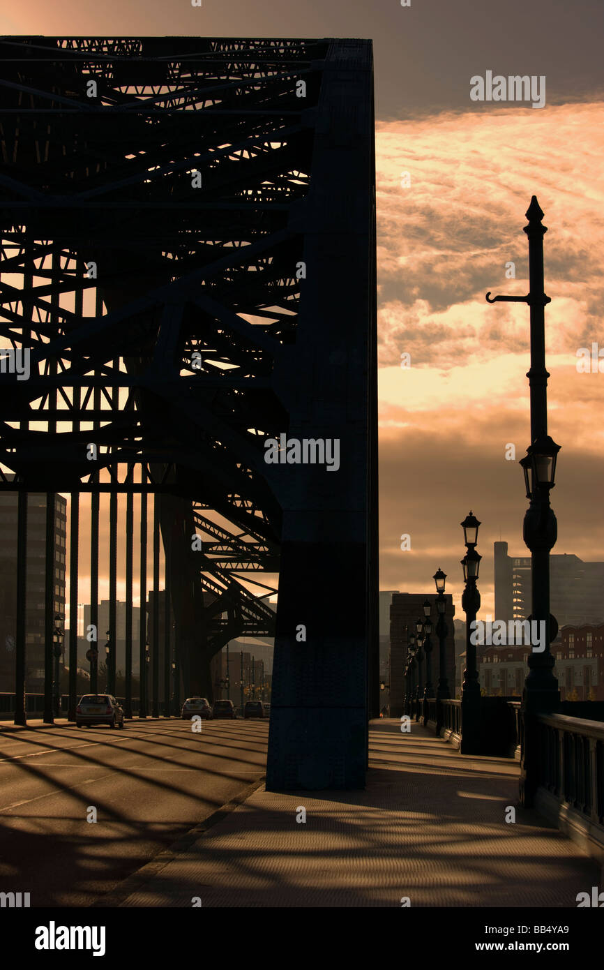 Silhouette of bridge; Newcastle Upon Tyne, Tyne and Wear, England, UK ...