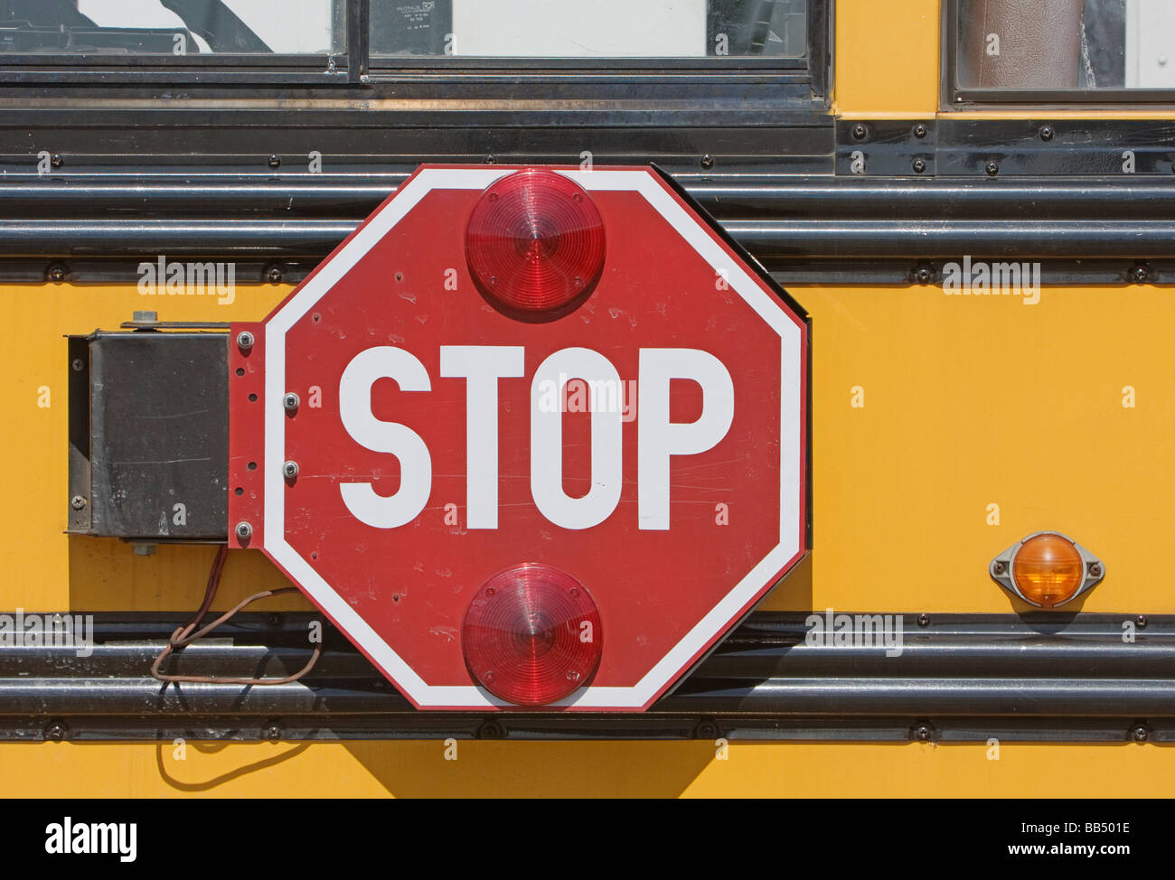 stop sign on school bus Stock Photo - Alamy
