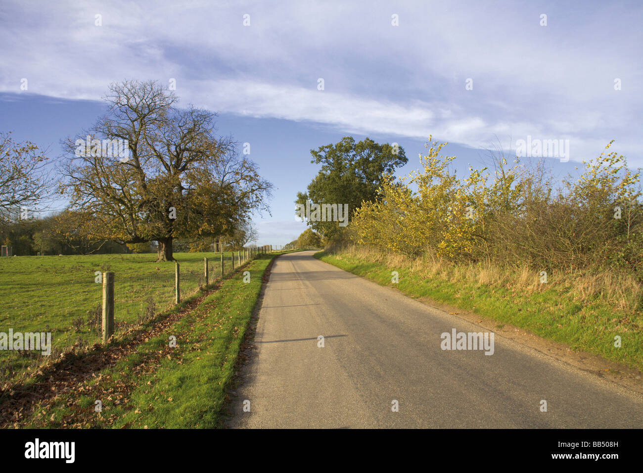 country lane estate warwickshire midlands england uk Stock Photo - Alamy