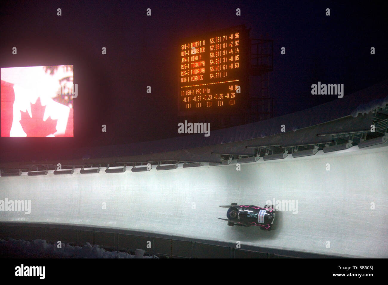 A bobsled at the Whistler Sliding Centre a sports venue for the 2010 ...