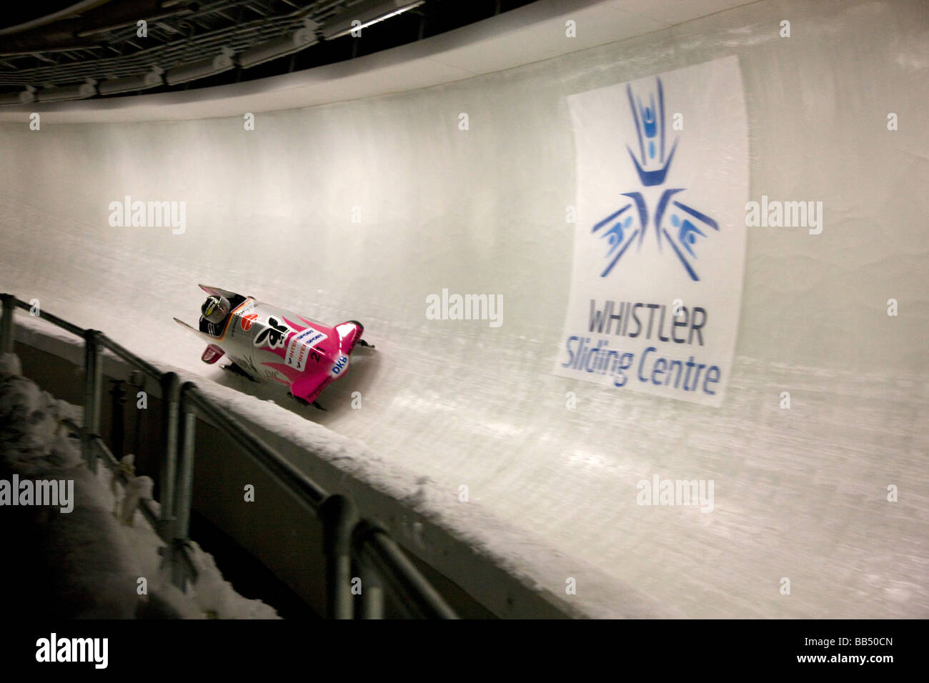 2010 bobsleigh olympics skeleton whistler sliding center hi-res stock ...