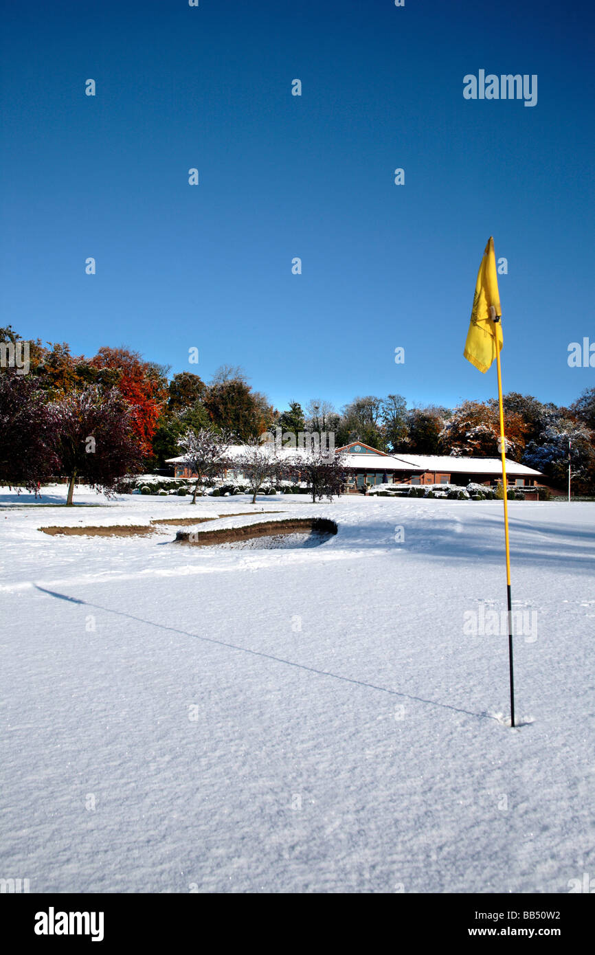 Golf course in the snow Stock Photo - Alamy