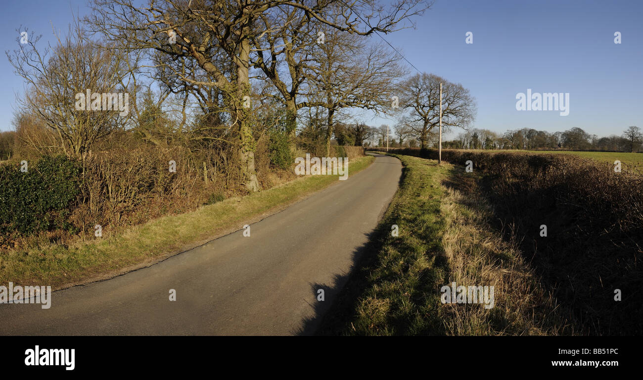 A country lane on the estate warwickshire midlands england uk Stock ...