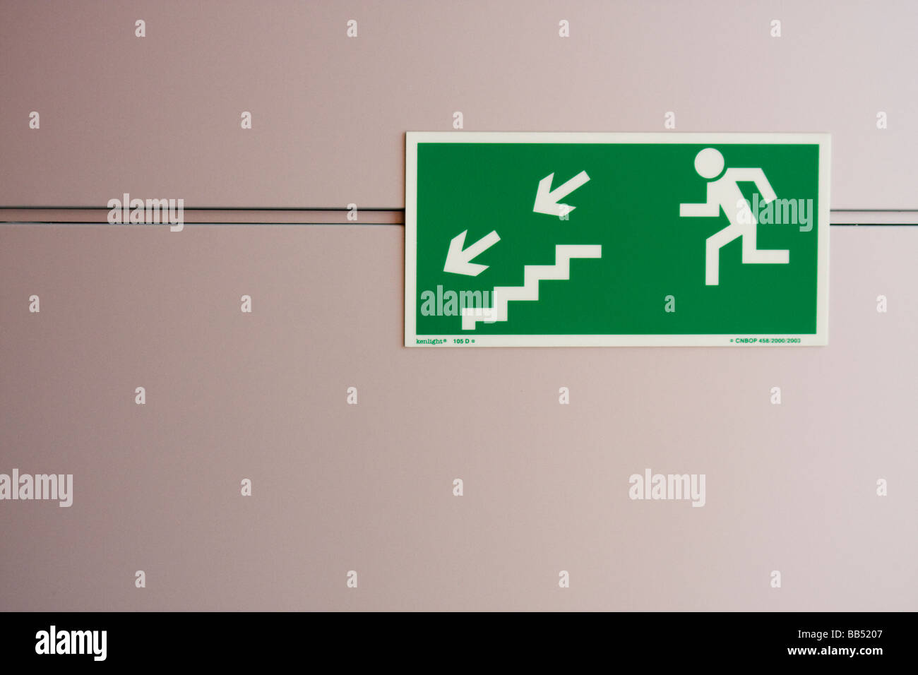 Sign - escape route Stock Photo - Alamy