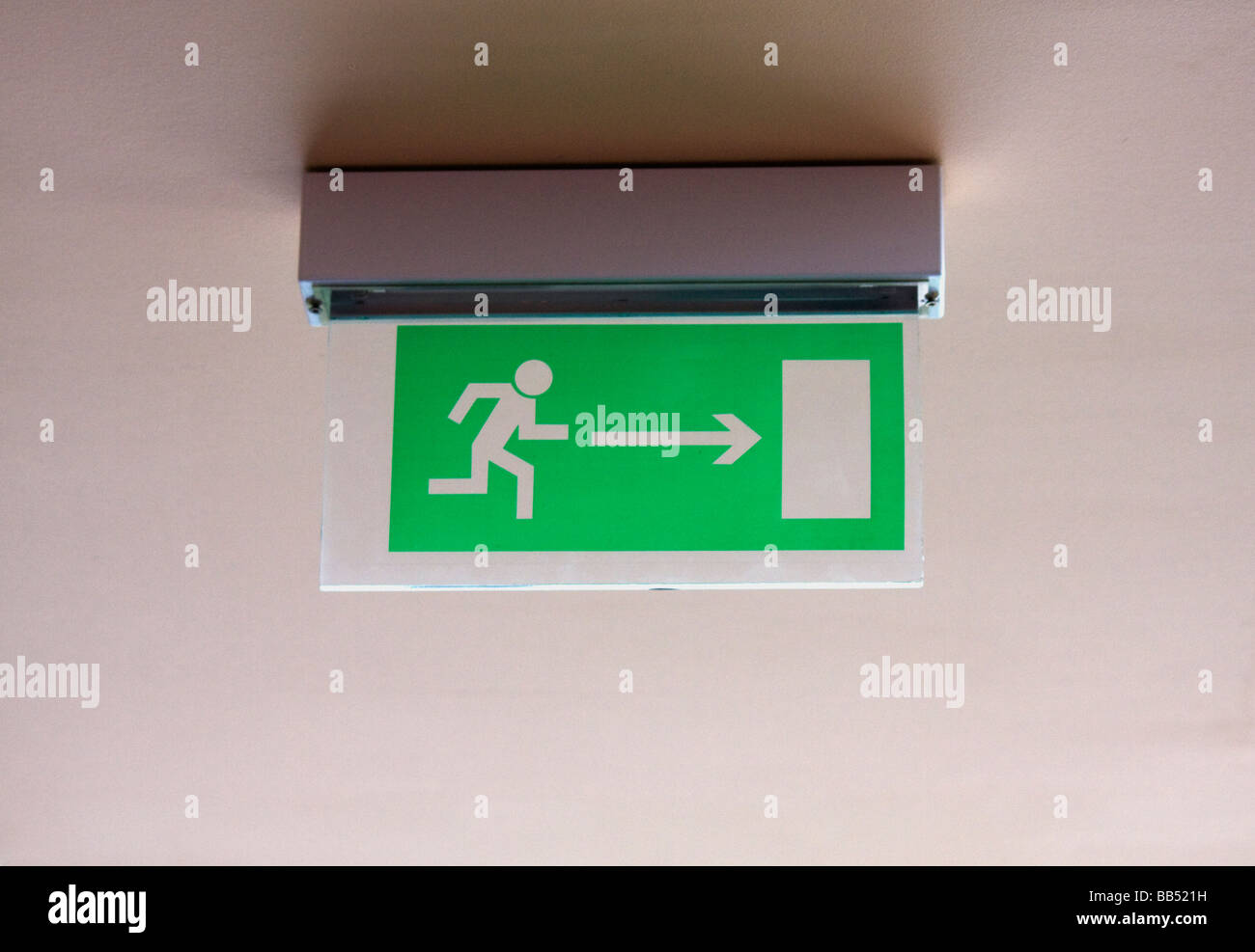 Sign - escape route Stock Photo - Alamy