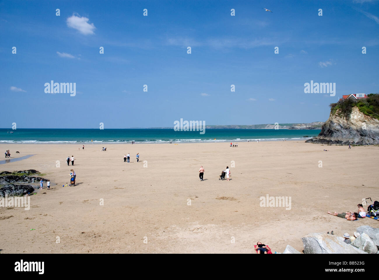 Towan Beach & The Island Newquay Cornwall Stock Photo - Alamy