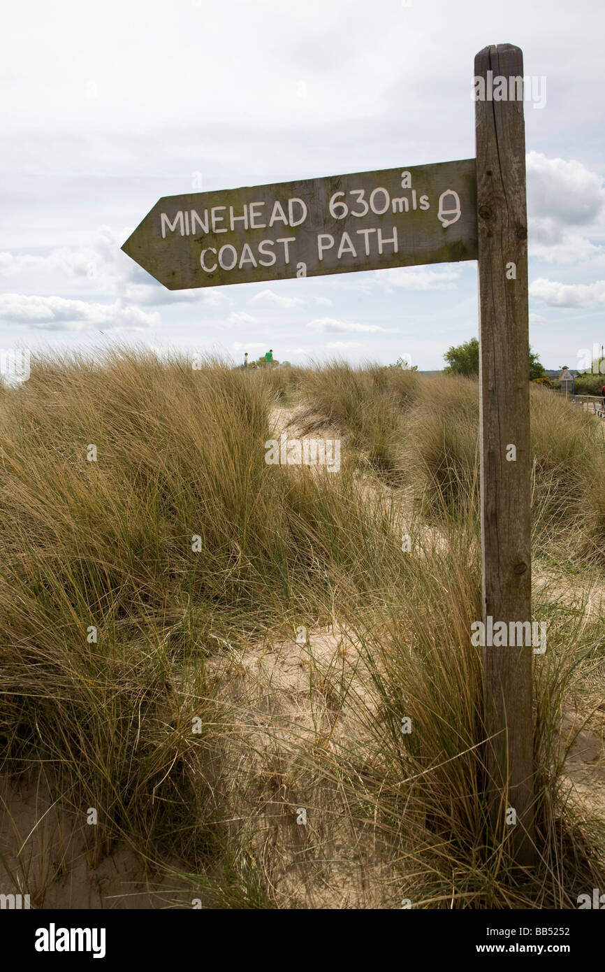 Sign for start of South West Coast path Studland Dorset England Stock ...