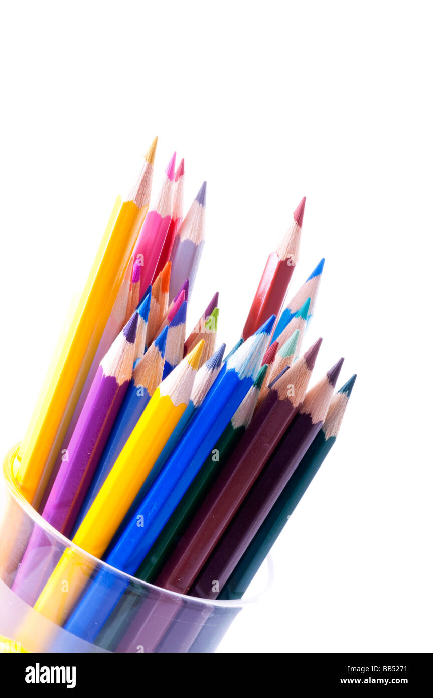 color Pencils School subjects Stock Photo - Alamy