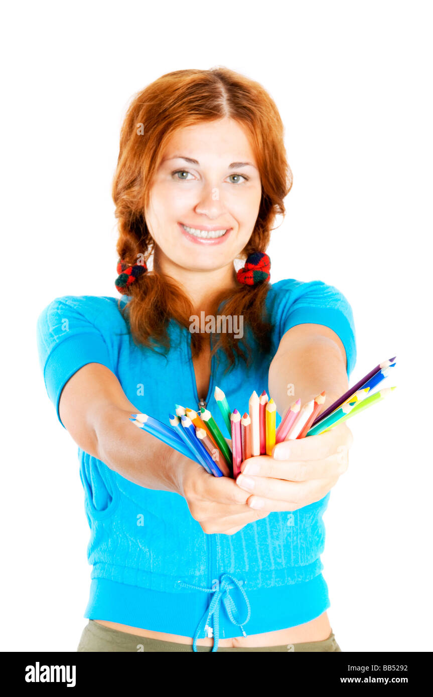 Beautiful young female student isolated hi-res stock photography and ...