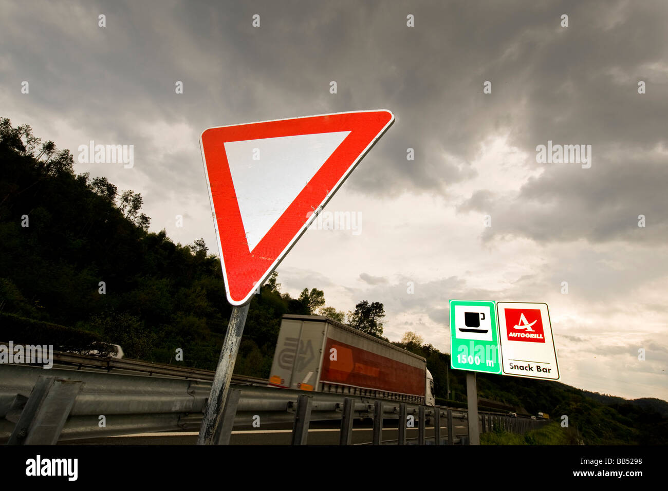 sign on the road Stock Photo - Alamy