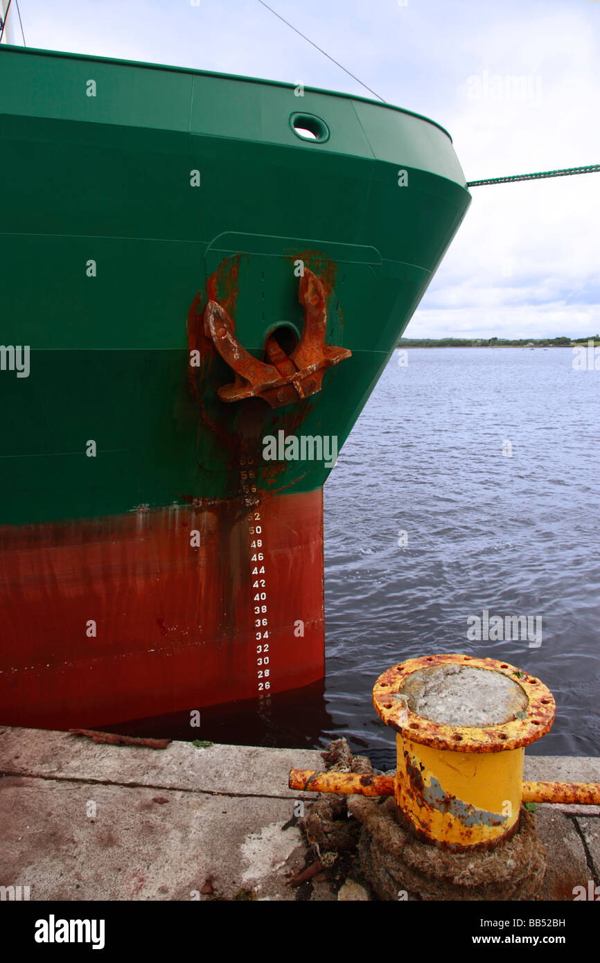 steel cargo ship docked in the bay Stock Photo - Alamy