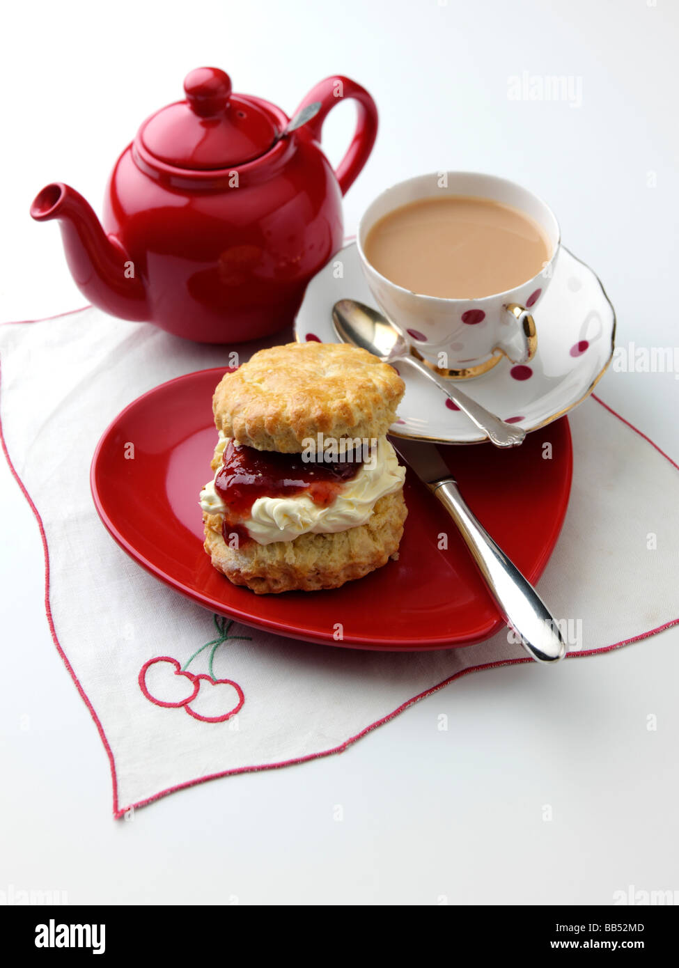 Home baked scones jam clotted cream hi-res stock photography and images ...