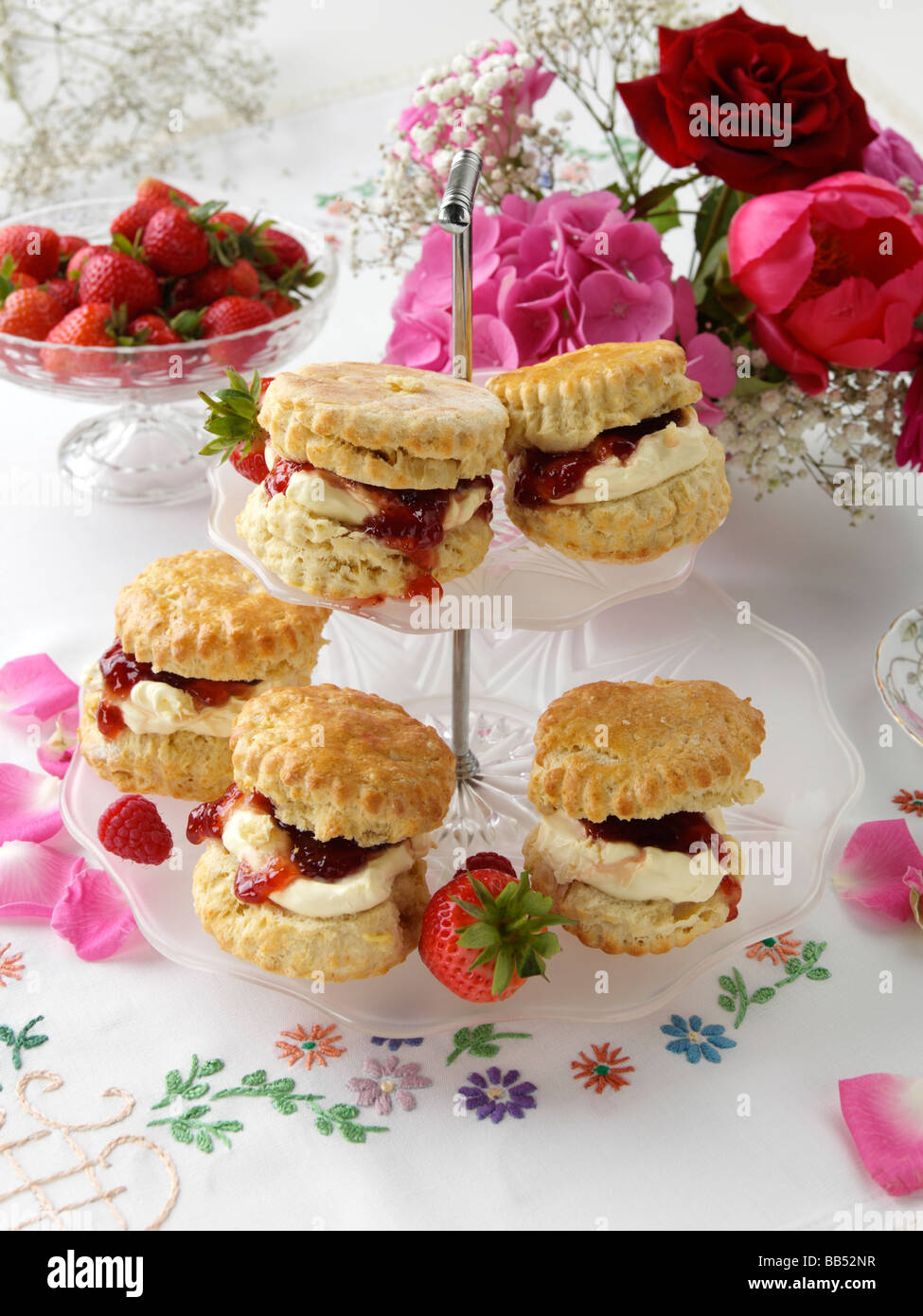 Scones on a cake stand Stock Photo - Alamy