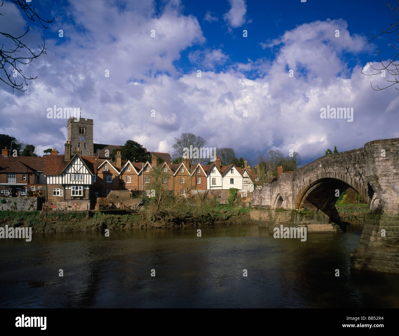 Aylesford Bridge crossing the river Medway Aylesford Kent England UK ...