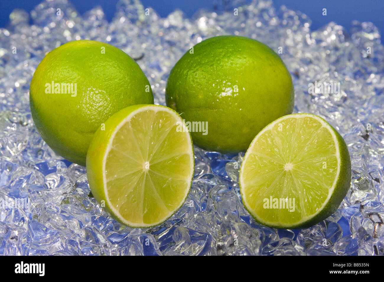 fresh lemon on ice Stock Photo - Alamy