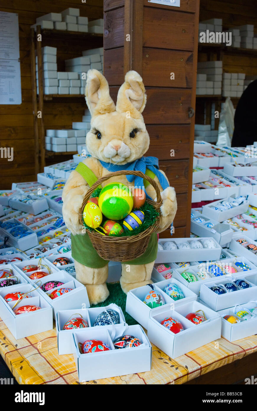 Decorated easter eggs at Easter market at old town square in old town ...