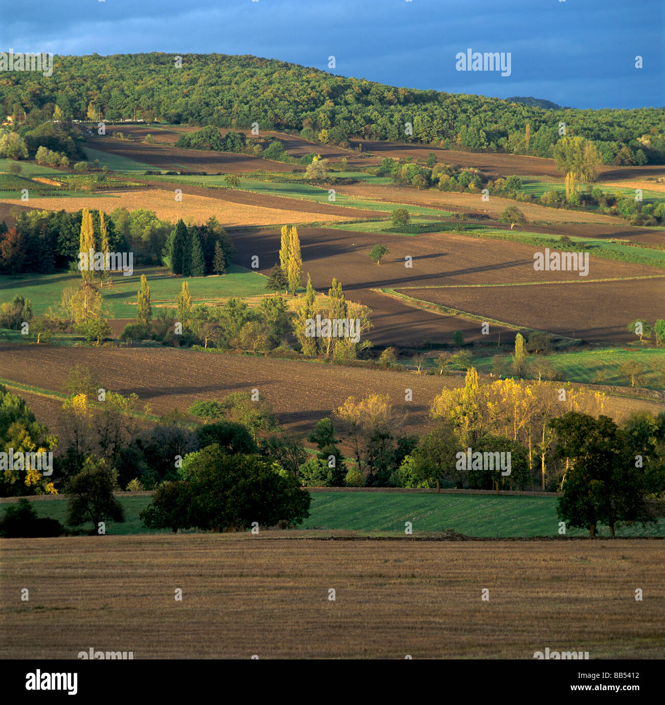Auvergne, France - French landscape in the plain of Limagne Stock Photo ...