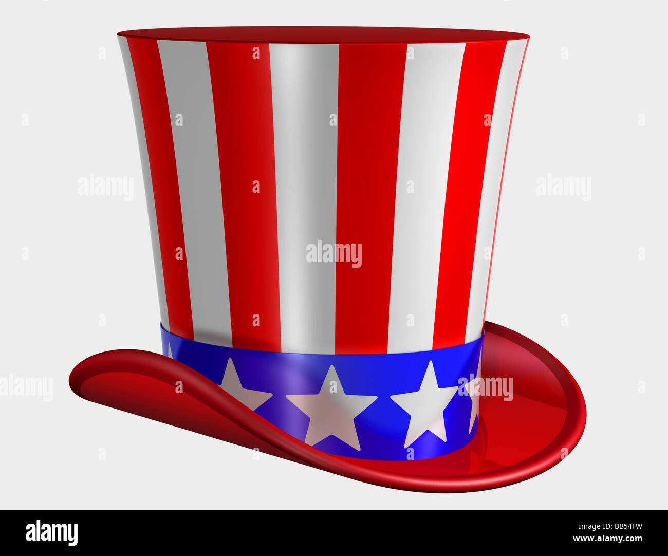 Splendid top hat for Uncle Sam decorated with stars and stripes Stock ...