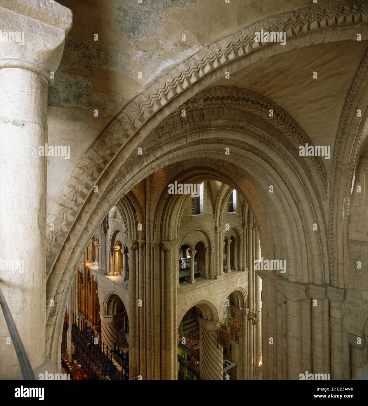 Durham Cathedral from clerestory gallery Stock Photo - Alamy