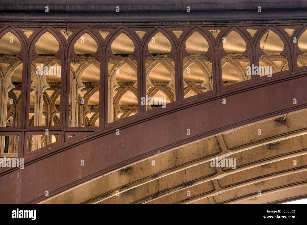 Victorian railway bridge detail, Castlefield, Manchester, UK Stock ...