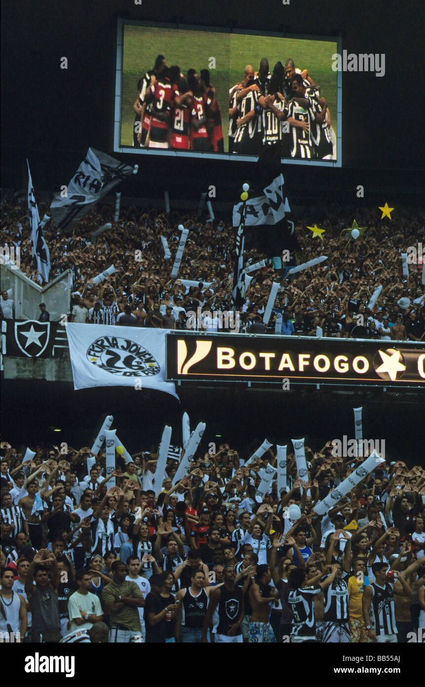 Brazil fans stadium flags hi-res stock photography and images - Alamy