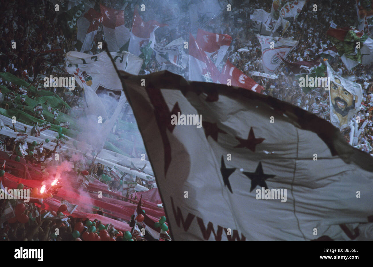 Brazil fans stadium flags hi-res stock photography and images - Alamy