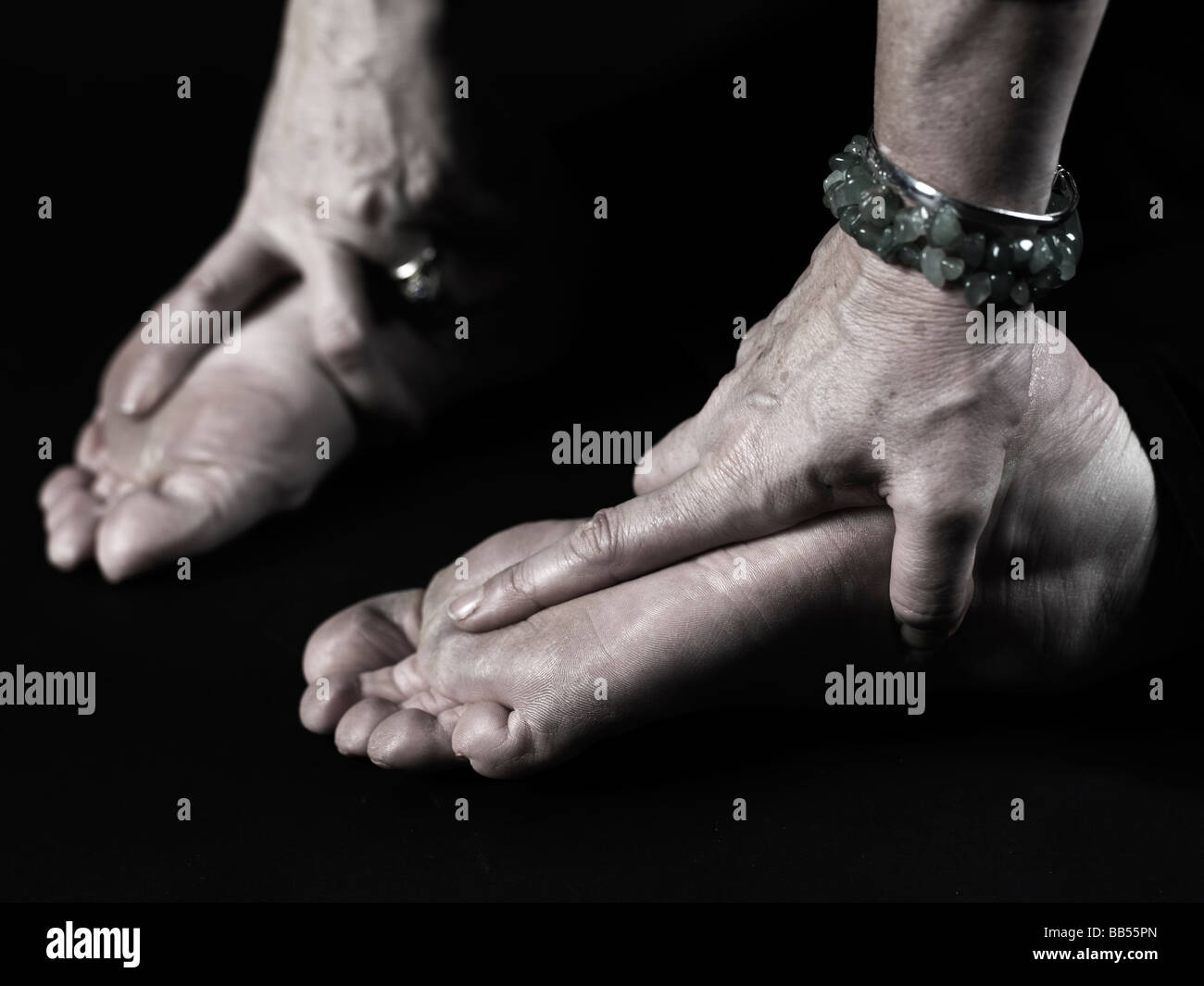Ustrasana (Camel Pose) hands and feet detail Stock Photo - Alamy