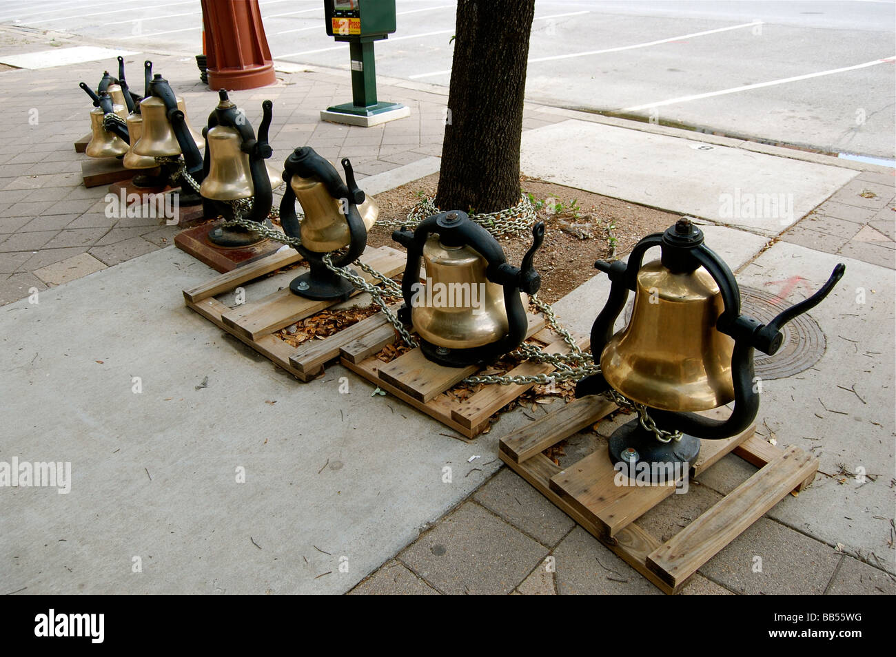 Old Style Bells in Downtown Houston Stock Photo - Alamy