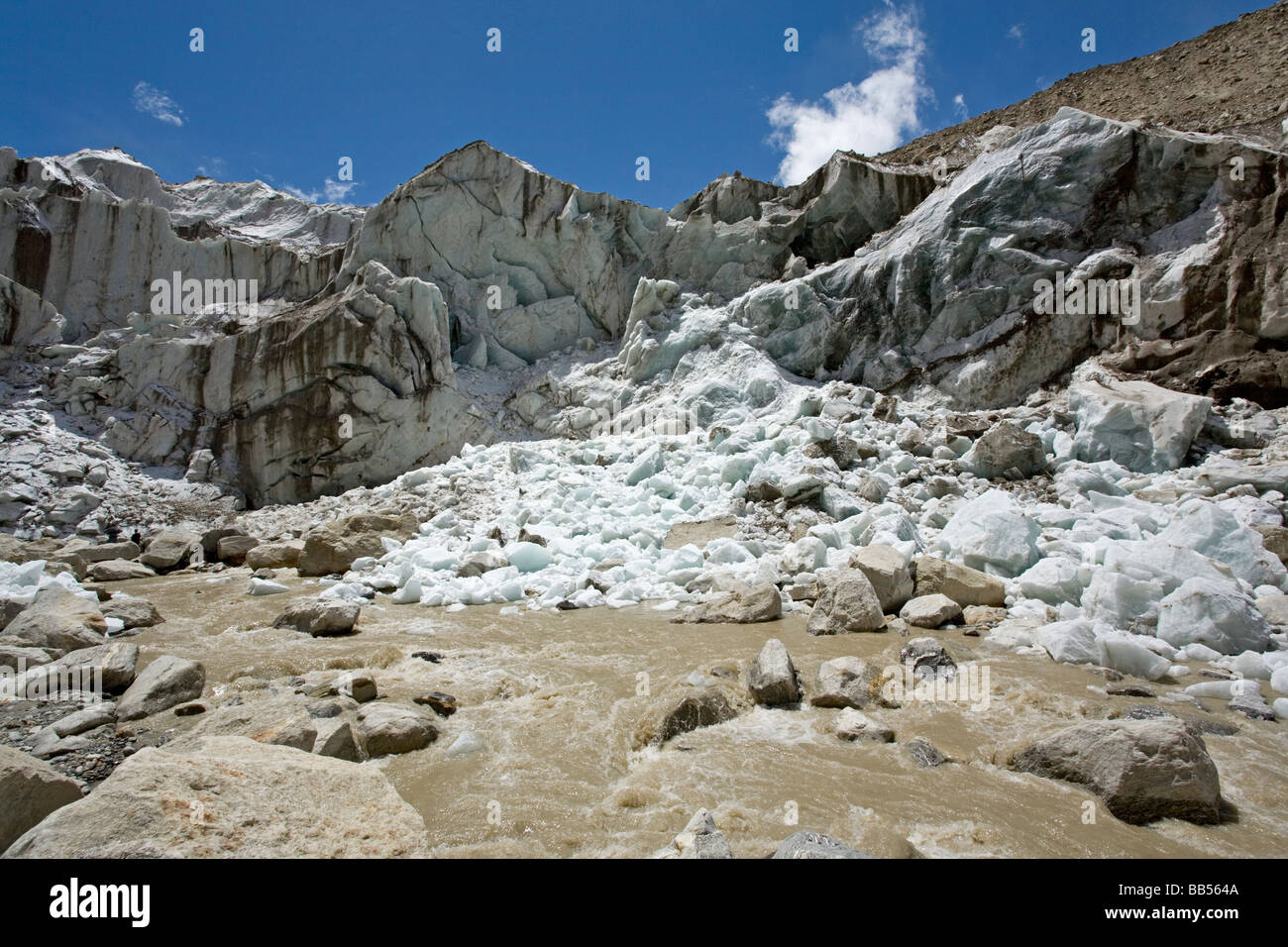 Gaumukh Glacier 3892m.The source of the Ganges river. Gangotri National ...