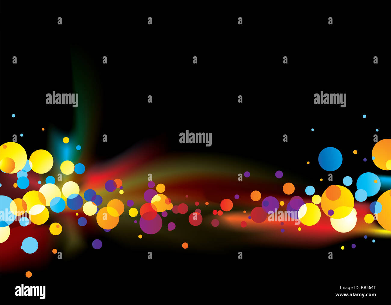 multi colored abstract background with bright bubbles and copy space ...