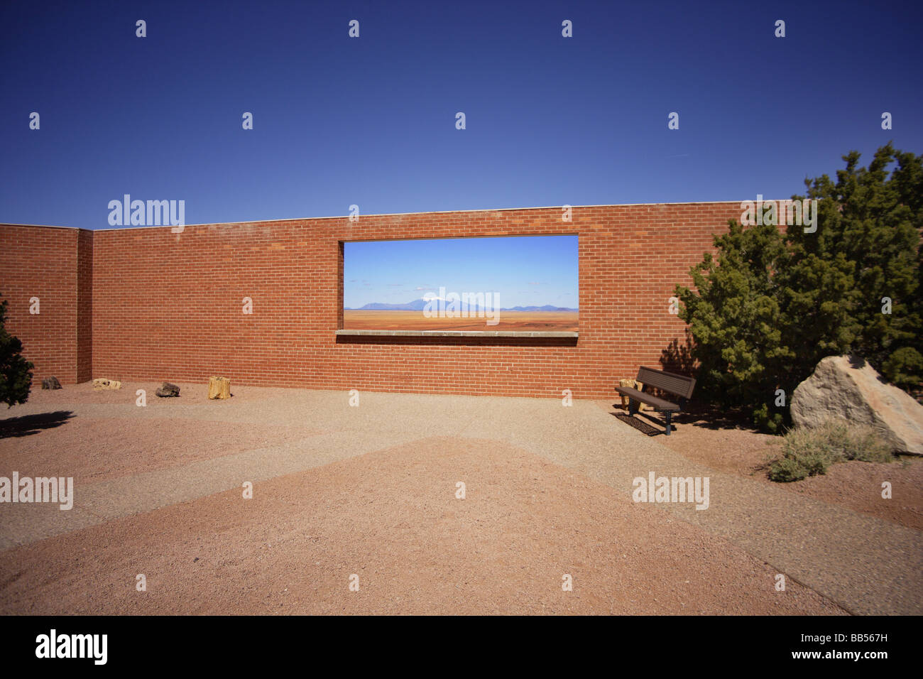 Architectural outside space with picture window of surrounding ...