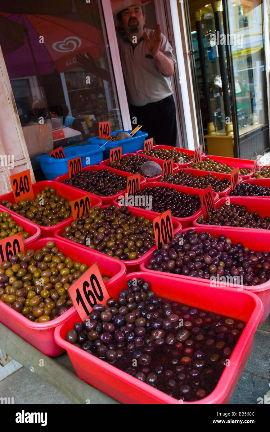Olives at the bazaar district of Bitola Macedonia Europe Stock Photo ...