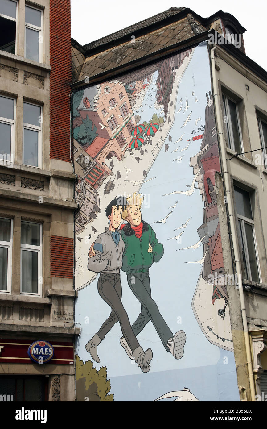Brussels belgium cartoon mural art hi-res stock photography and images ...