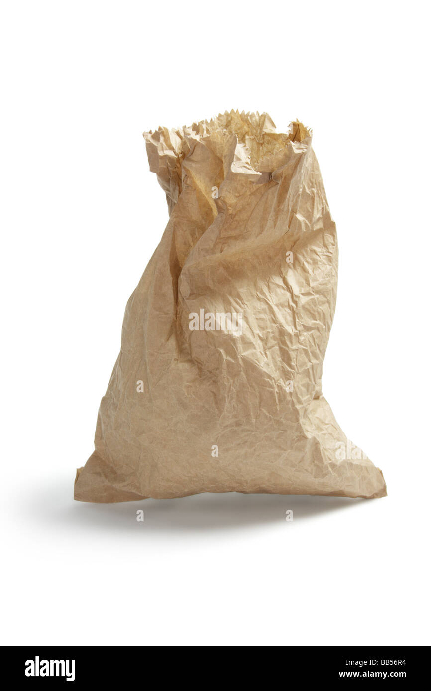 Crumpled Brown Paper Bag Stock Photo - Alamy