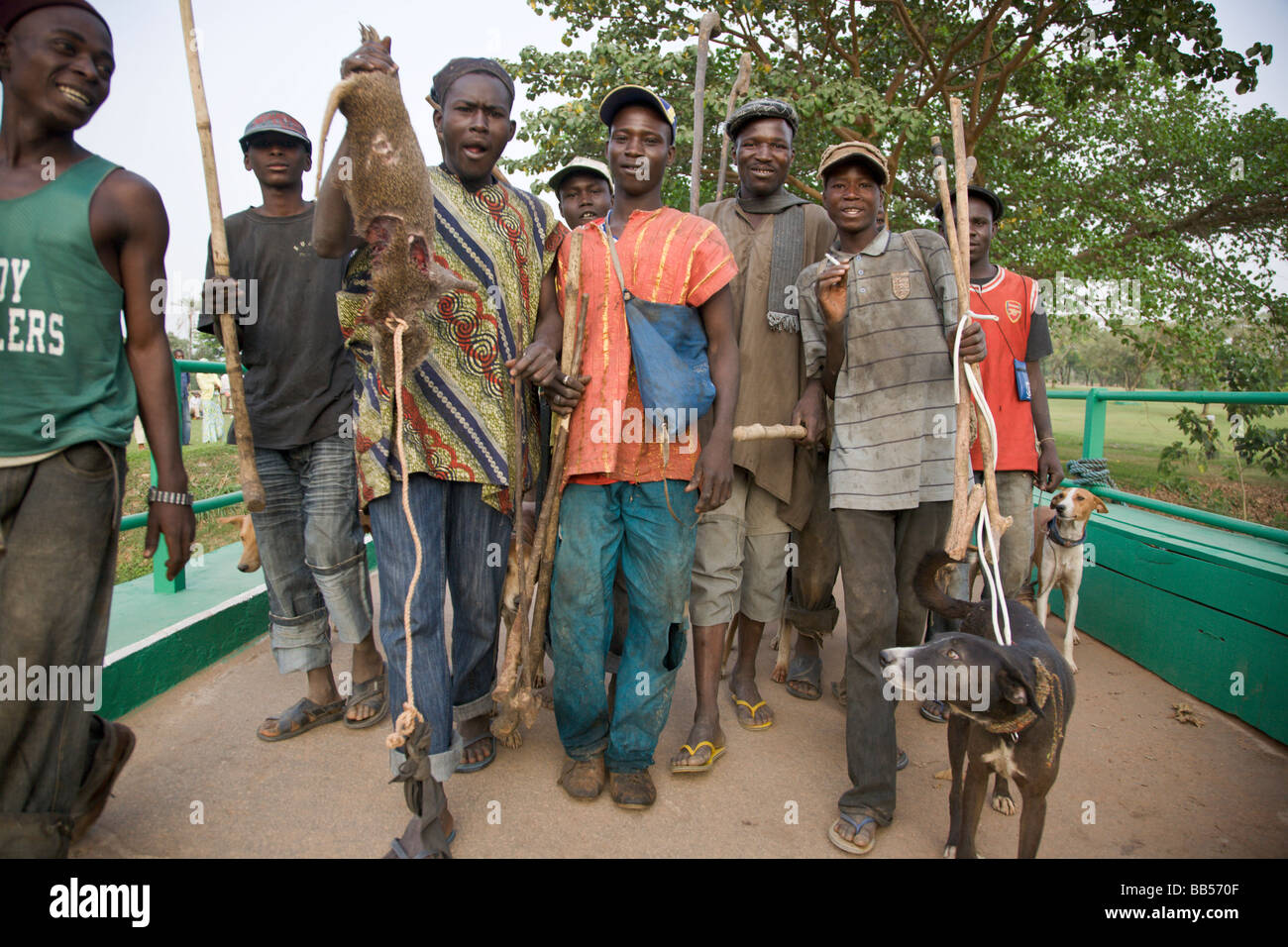 A group of hunters pass through Millenium park on their way home at the ...