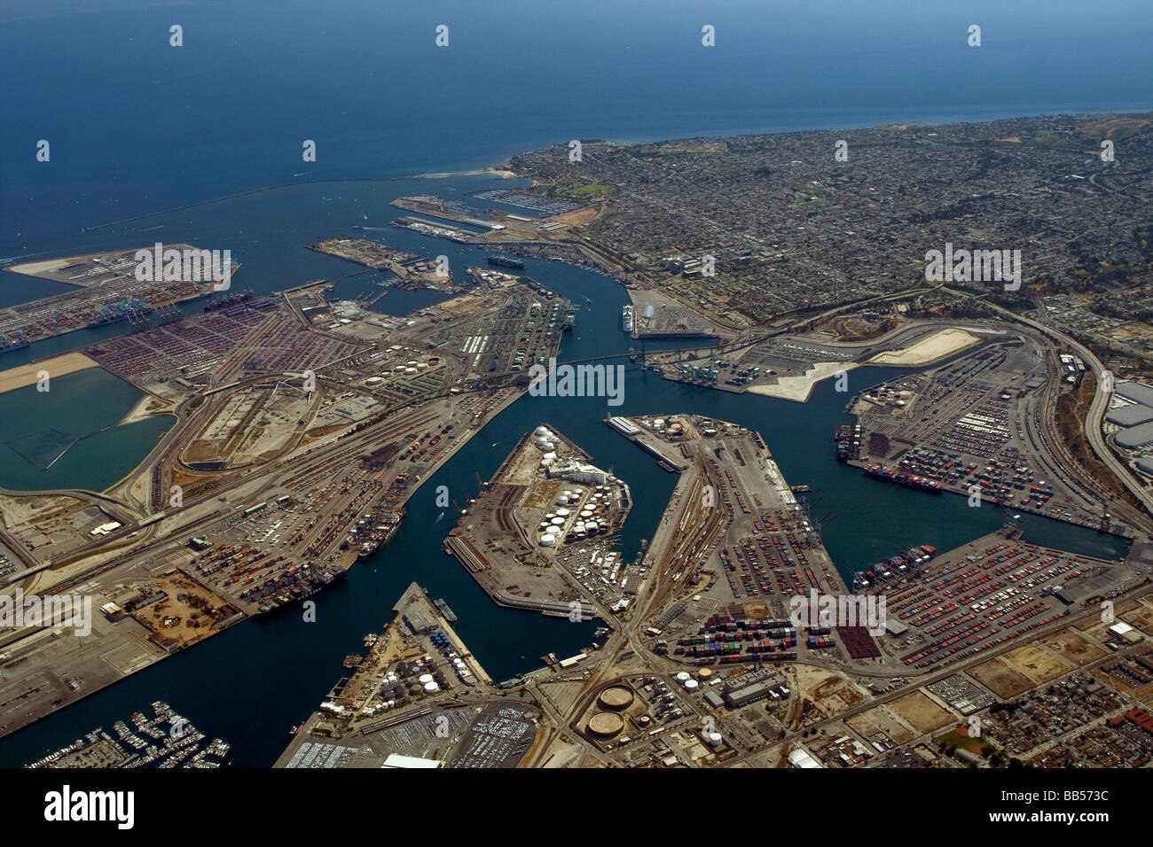 Aerial view of Long Beach Harbor, Los Angeles, California Stock Photo - Alamy