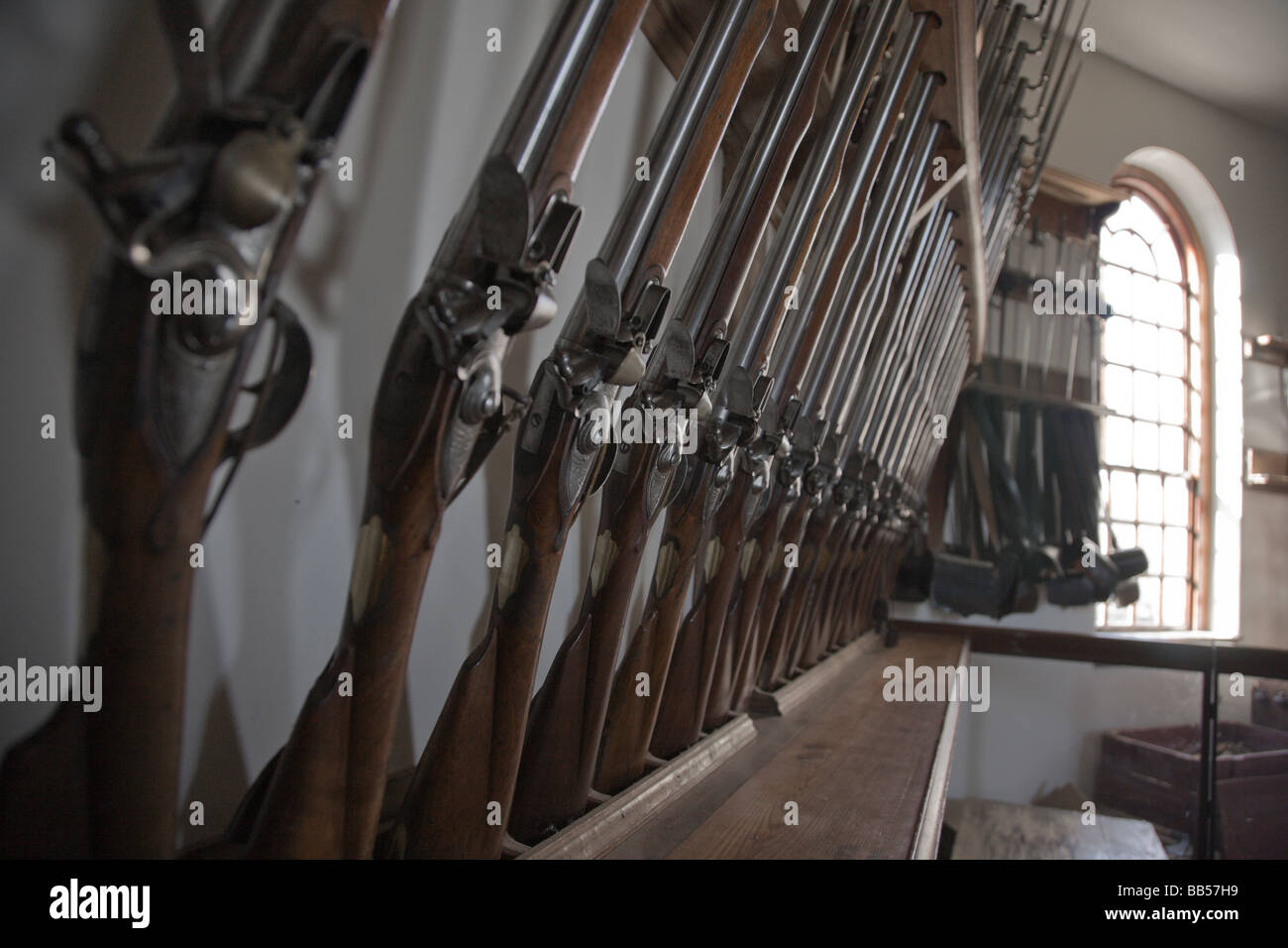Vertical Musket Pointing From Colonial Times
