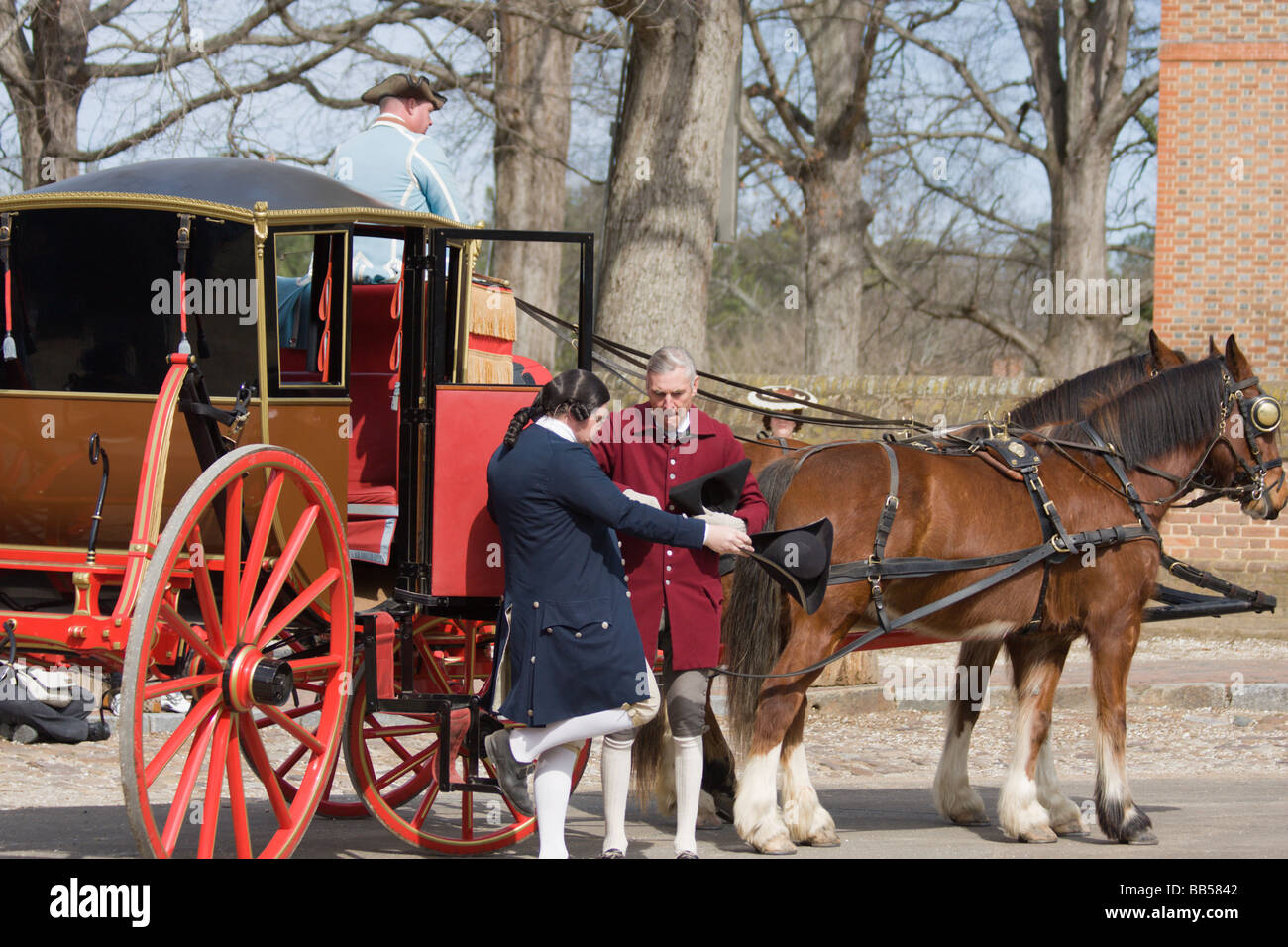 Carriage and horses colonial williamsburg virginia hi-res stock ...