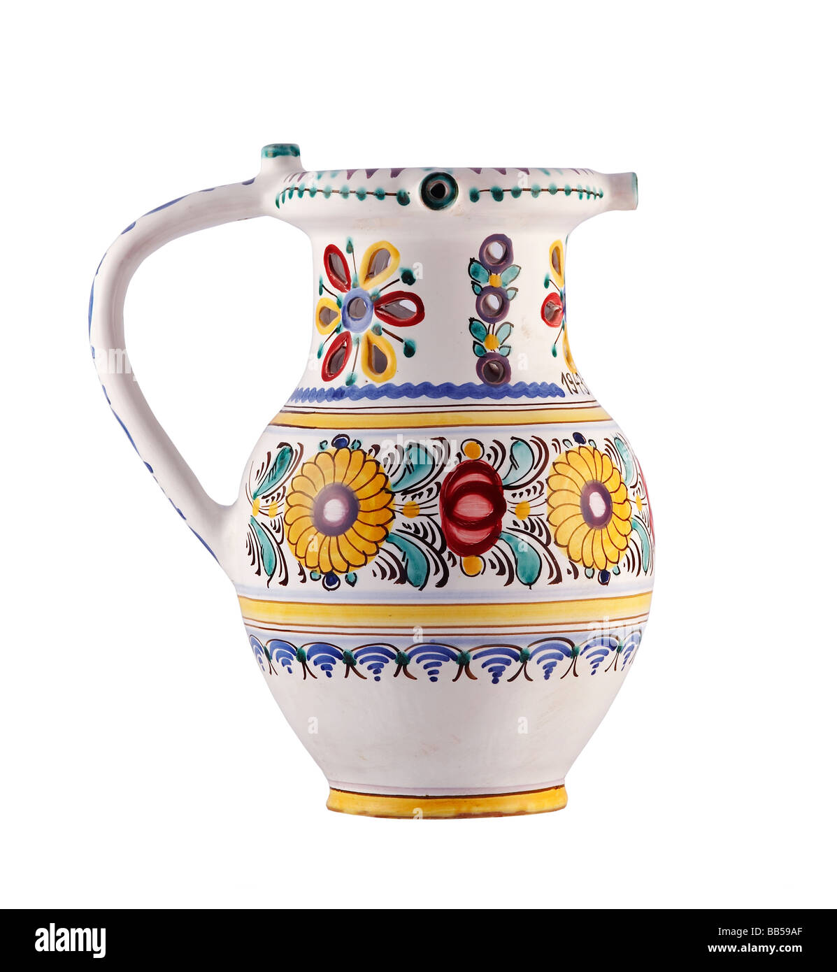 Shot of the old hand painted earthenware jar Stock Photo - Alamy