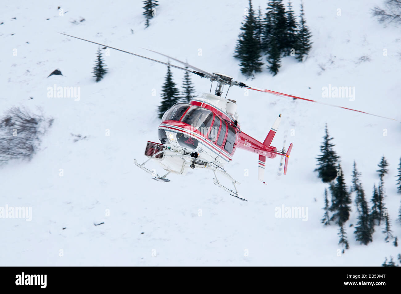 A mountain rescue modified Bell 407 helicopter on emergency duty at the ...