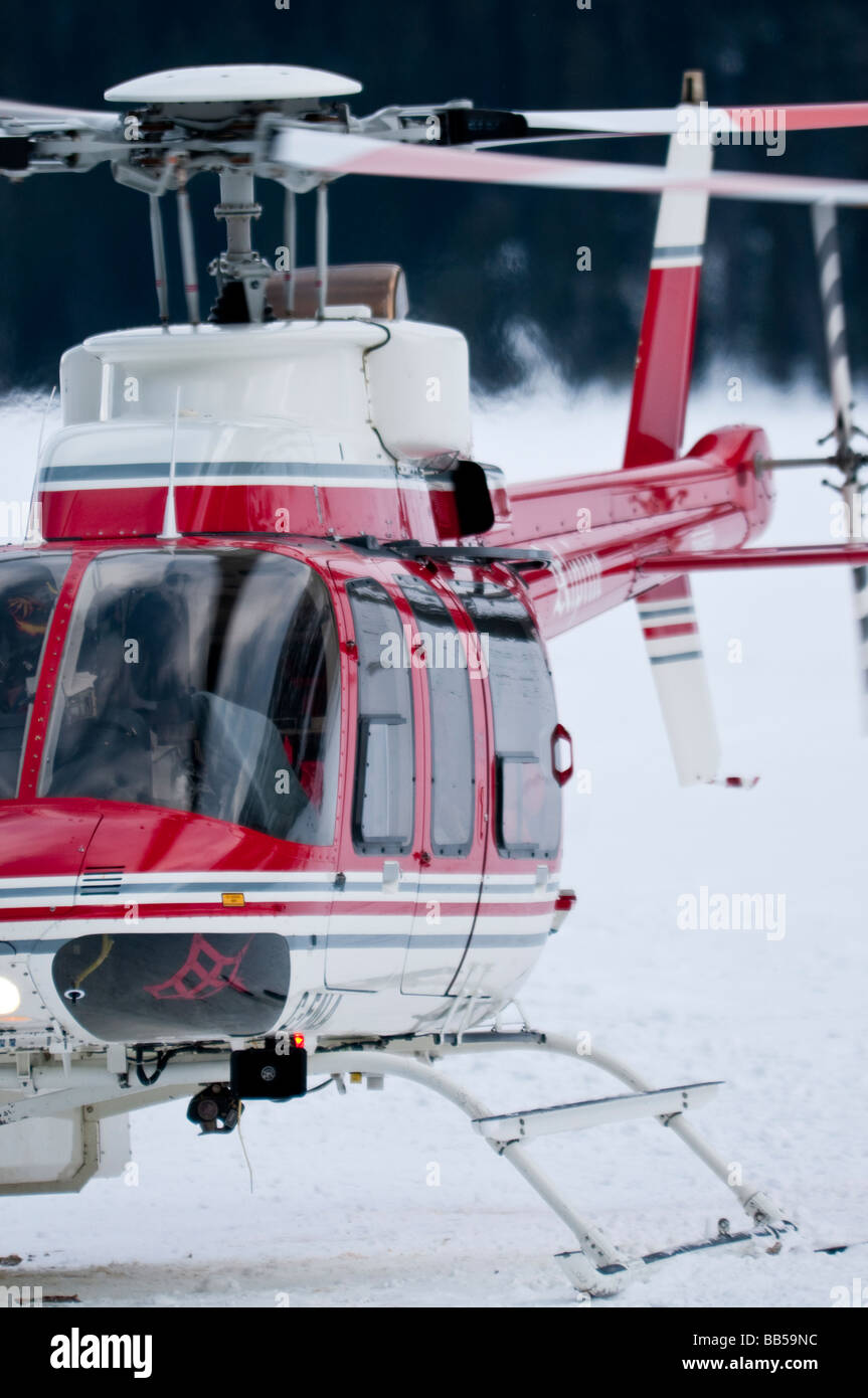 A mountain rescue modified Bell 407 helicopter on emergency duty at the ...