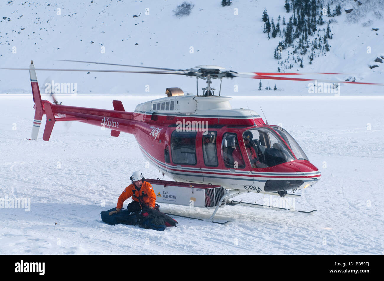 A mountain rescue modified Bell 407 helicopter on emergency duty at the ...