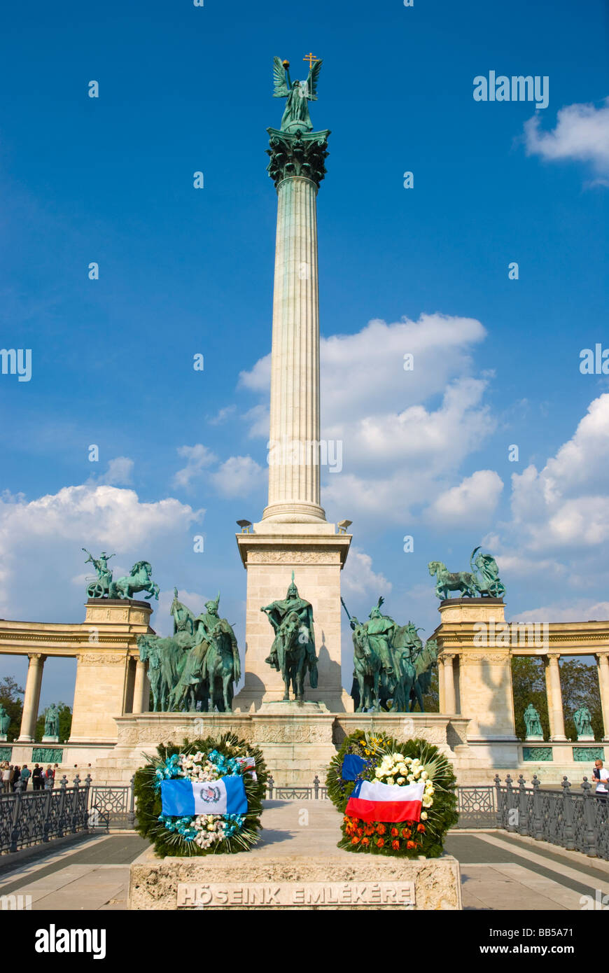 Monument at Hösök Tere the Heroes Square in Budapest Hungary Europe ...