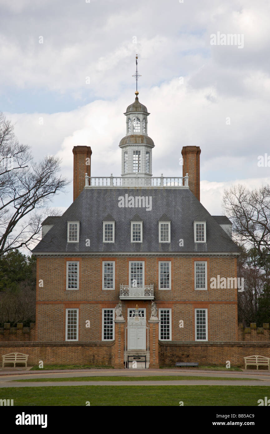Governor's Palace at Colonial Williamsburg, Virginia Stock Photo - Alamy